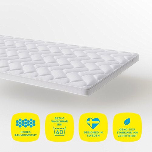 Hilding Sweden Nature Topper Funda de Colchón, Blanco, 200 x 140 x 8 cm ...